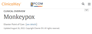 ClinicalKey: Clinical Presentation of Monkeypox - PCOM Library